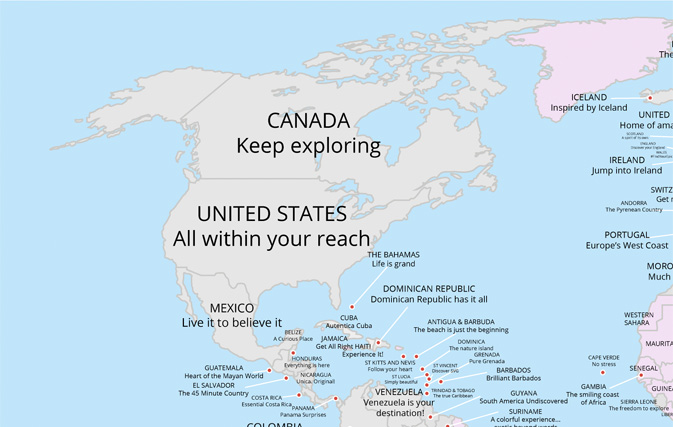 The world’s tourism slogans, all on one map | Travelsmart
